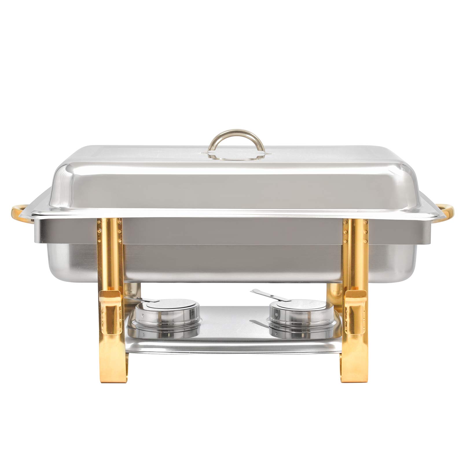 BANLICALI 9L Chafing Dish Warmer, Stainless Steel Catering Buffet Servers Tray with Water Basin Tabletop Gold Insulation Container for Parties Banquet Event Restaurant
