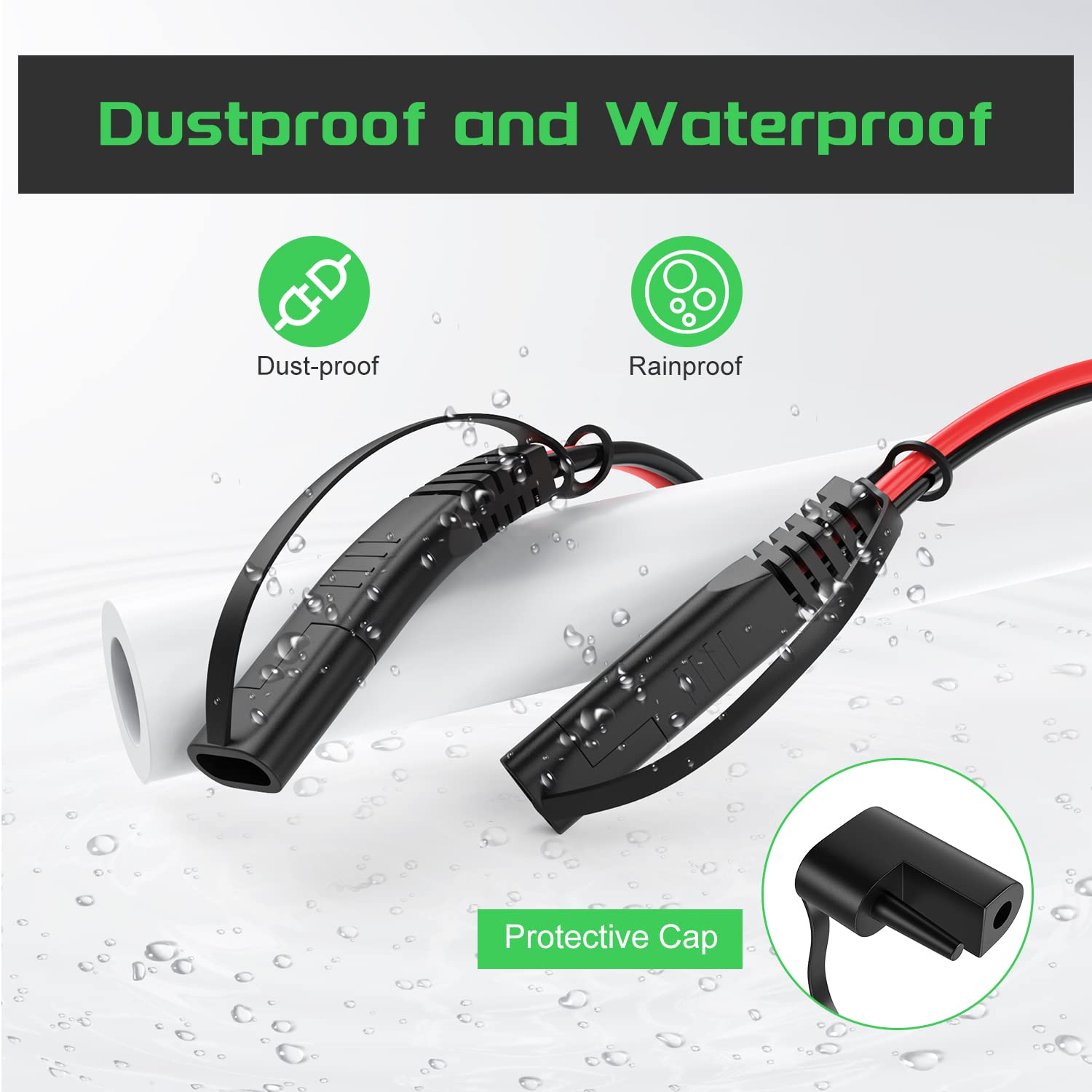 Bateria Power 100FT Red+Black10AWG Solar Extension Cable + SAE Extension Cable 10 Feet SAE to SAE Quick Disconnect Connector for Outdoor Automotive RV Boat Marine Solar Panel