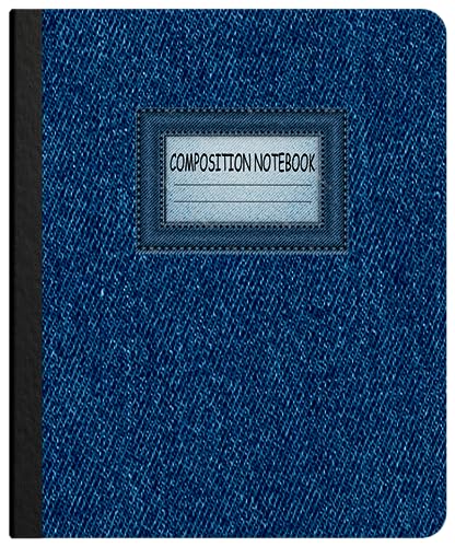 E-CLIPS USA Composition Notebook Wide Ruled, Aesthetic Composition Notebook, Hard Cover, Jean Print Preppy Composition Notebook, 100 sheets 200 Pages (3 Pack)
