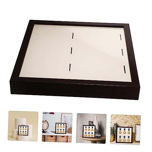 GAFOKI Box Medal Display Frame Multi Purpose Hanger Wood Easel Stand Desktop Decor Sports Medal Display Box Medal Frame Shadow Box Display Case Medal Holder Badge Photo Holder Metal Wood