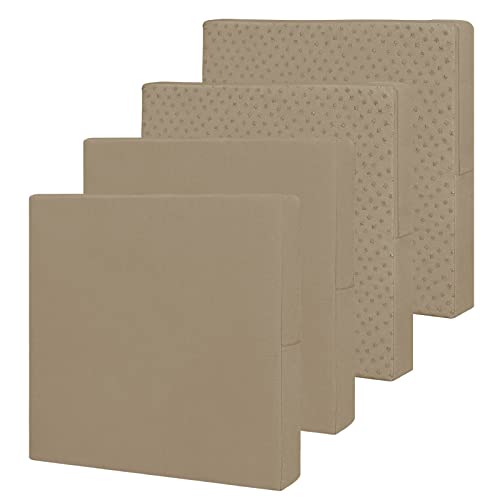 Easy-Going Waterproof Patio Cushion Covers 22x20x4 inch 4 Pack Replacement Non-Slip Outdoor Seat Cushion Slipcover with Zipper. ONLY Covers. Camel