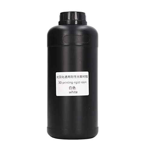 Curing Rigid Resin, Fast Speed High Accuracy 1000ml Good Fluidity Stretch Resistant 3D Printer Resin with Less Odor for Industrial Parts(White)