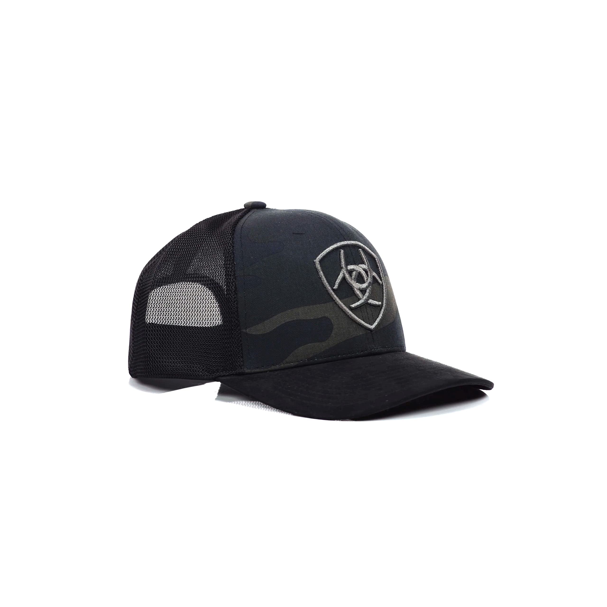 ARIAT Men's Black Camo Snapback Embroidered Shield Logo Cap