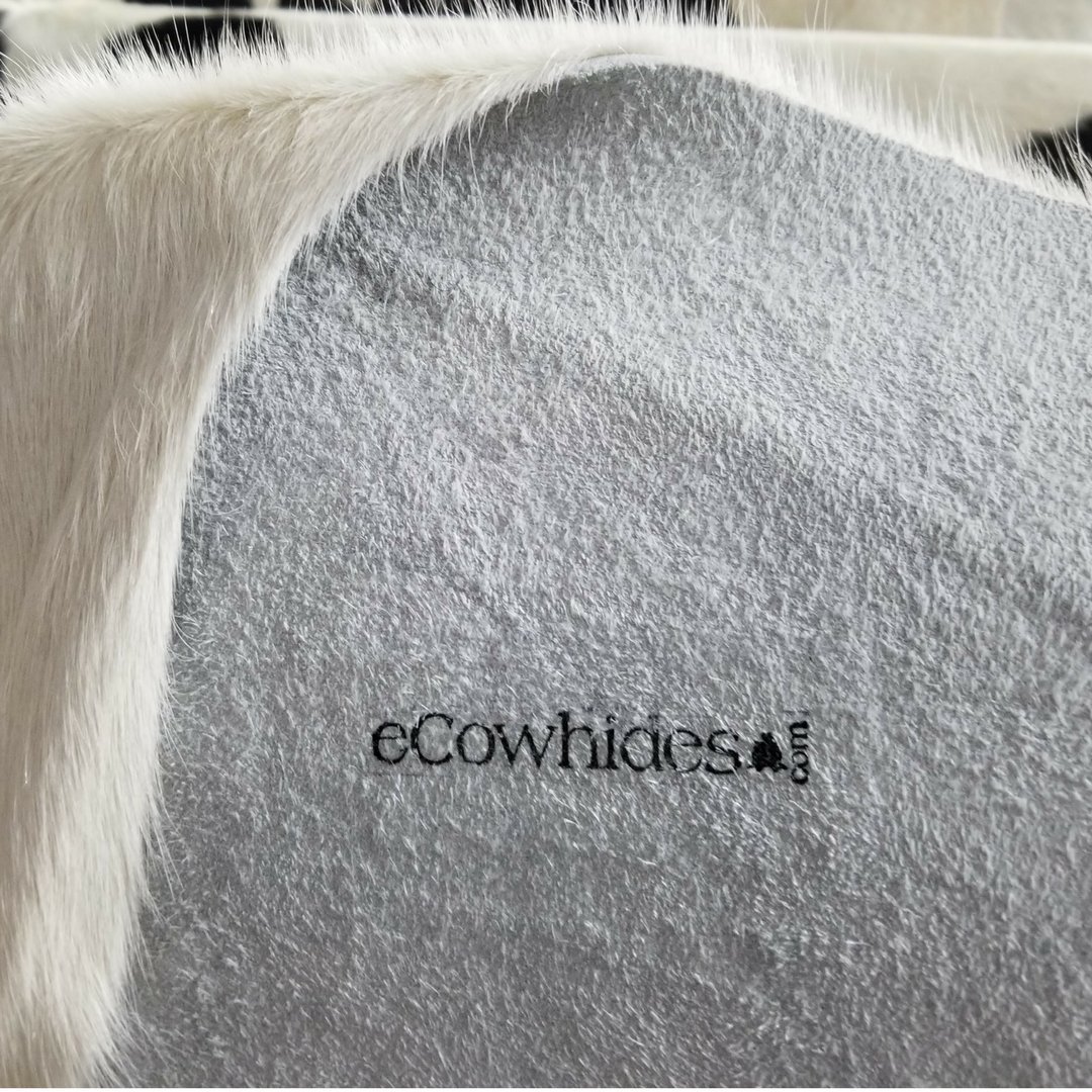ecowhides 100% Genuine Brazilian Cowhide Rug - Tricolor - Luxury Cowskin Cow Hide Leather Area Rug Home Decor, (XXL) 8 X 7 ft