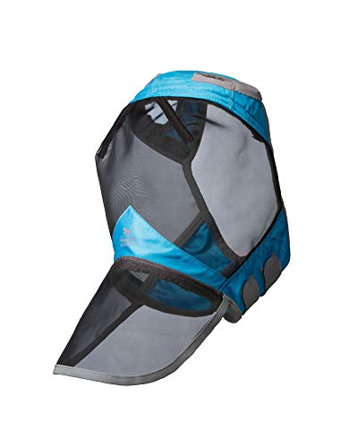 Harrison Howard CareMaster Pro Luminous Horse Fly Mask Full Face Standard with Nose No Ears Voodoo Blue M Cob