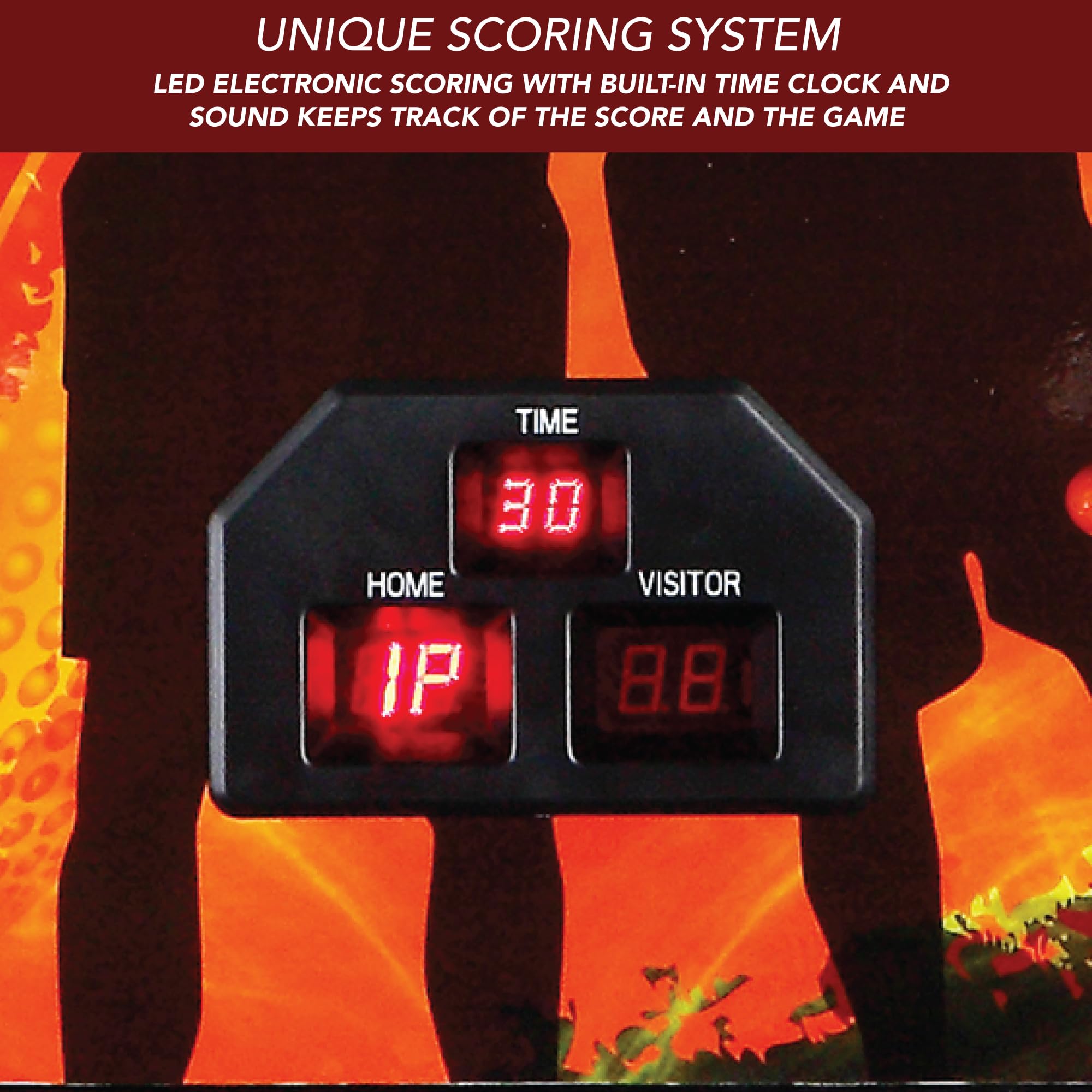 Hathaway Sure Shot 81-in Dual Basketball Arcade Game for Room - with LED Scoring, Foldable Indoor Basketball Game Design, Steel Frame, 8 Game Modes, 4 Balls, Pump & Dual Hoops - Orange/Black Finish