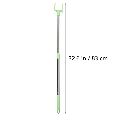 Curtain Rod Hooks Closet Reacher Pole Clothes Laundry Drying Rack Pole: 2pcs Retractable Coat Hanger Rod Adjustable Clothes Tension Pole Clothesline Prop Pole Metal Hangers