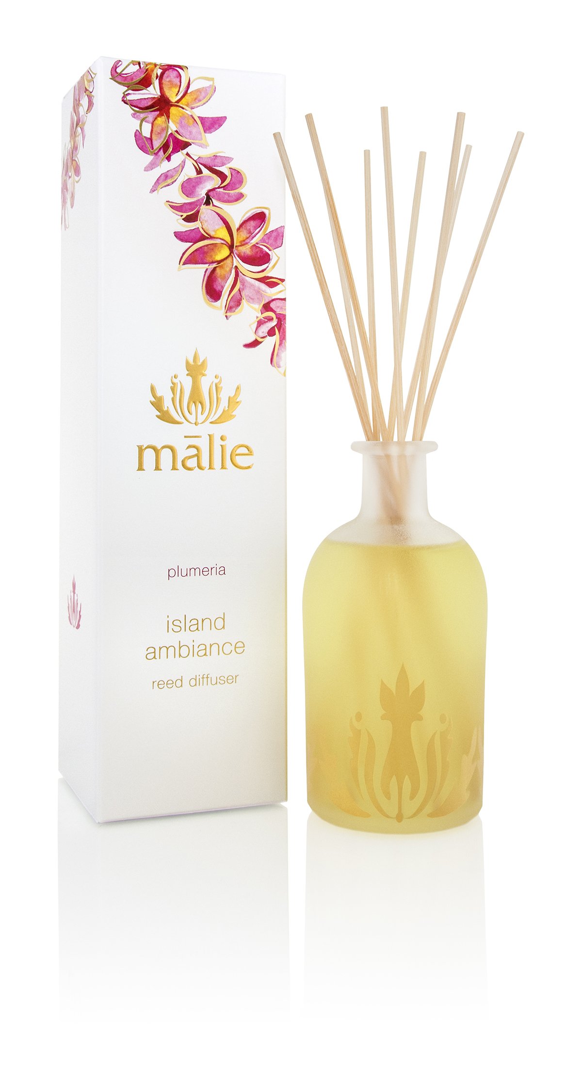 Malie Plumeria Island Ambiance Reed Diffuser, immerse yourself in Hawaiian aromatherapy.