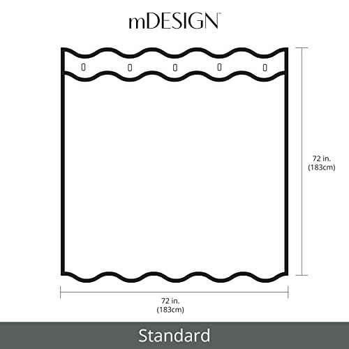 mDesign Cotton Waffle Knit Shower Curtain - Hotel Style Shower Curtain - Luxury, Spa Quality Waffle Weave Fabric Cotton Shower Curtains for Bathroom - Bath and Shower Curtains - 72" x 72", Cream/Beige