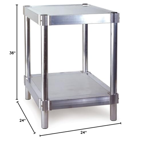 PVIFS A242436-2 Equipment Stand with 2 Adjustable Solid Shelves, 400 lbs Shelf Capacity, 36" Length x 24" Width x 24" Height