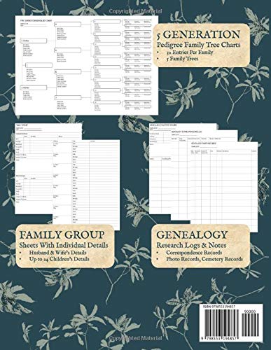 Genealogy Organizer - A Genealogy Notebook With Genealogy Charts And Forms, Family Tree Chart Book: Genealogy Gift For Family History Buff & ... (Genealogy Organizer Charts and Forms)