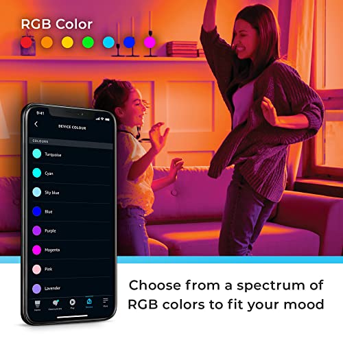 Globe Electric 50589 Color-Changing A19 LED Smart Light Bulb, 2.4 GHz Wi-Fi, 60W Equivalent 800LM, Works with Alexa Only, 1-Pack