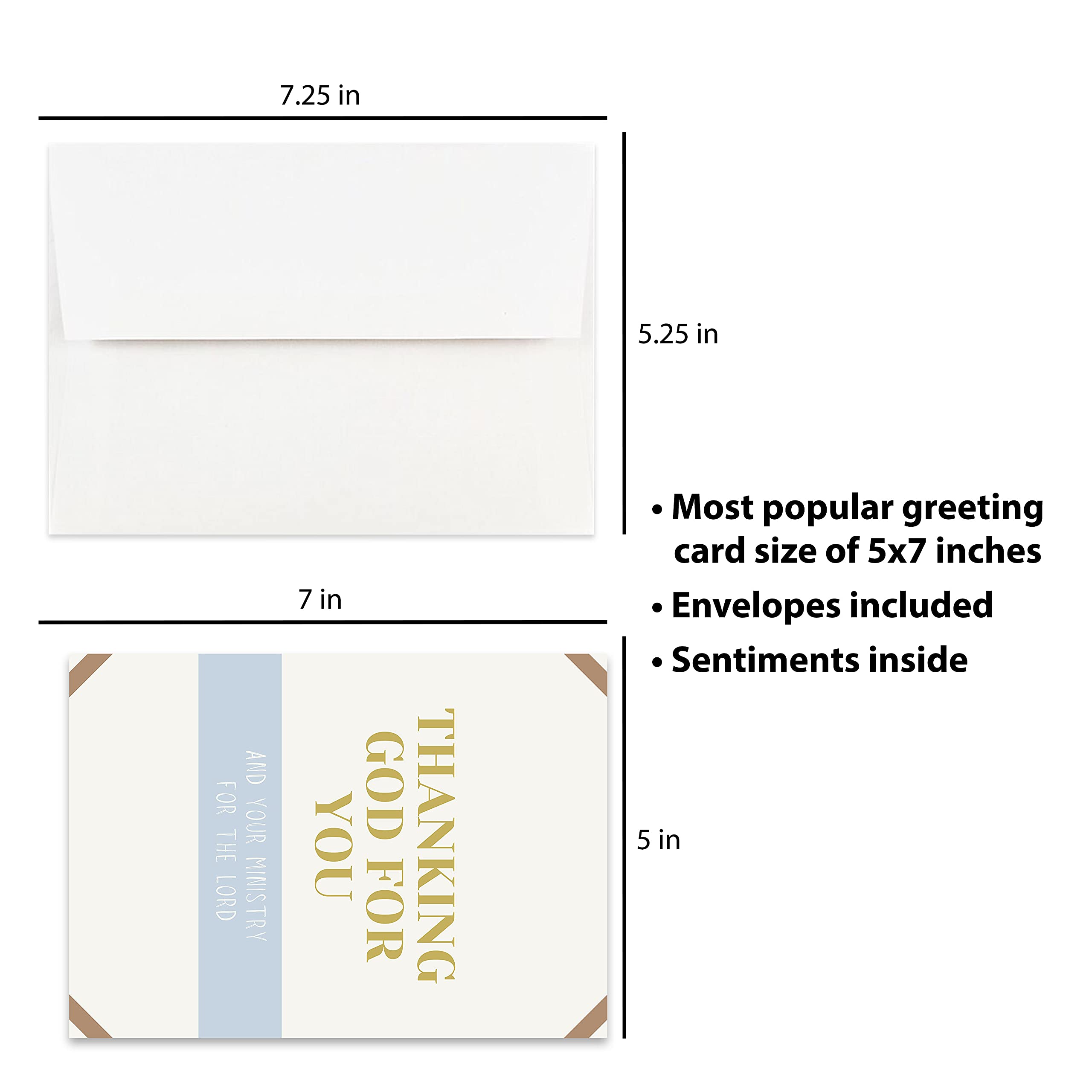Simply Uncaged Christian Gifts Ministry Appreciation Card (Single Card, 5 x 7 inches, White Envelope Included)