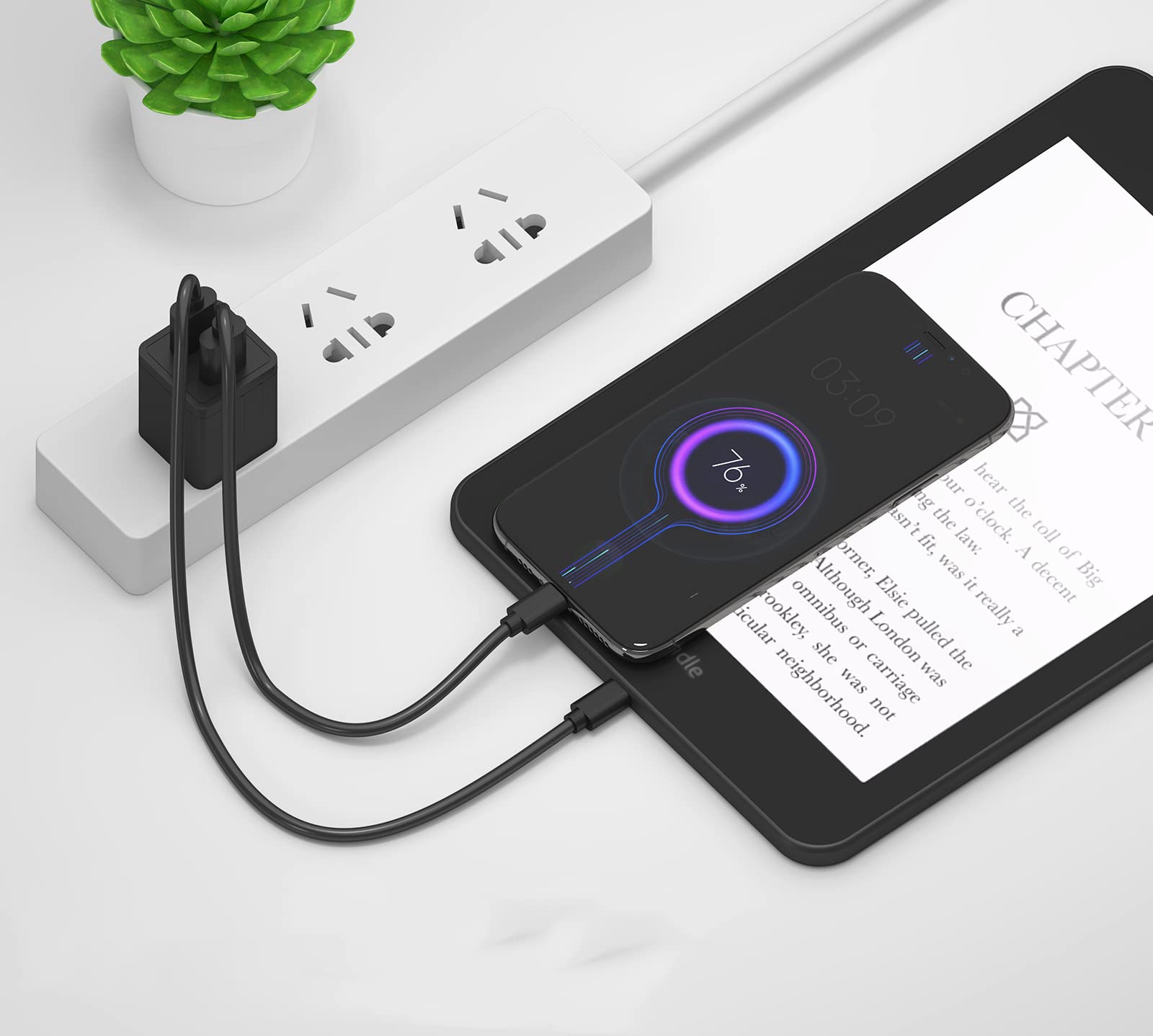 Charger for Kindle Fire, Include 6Ft USB Cable for Charging New Fire HD Tablet and E-reader(Fit for Fire HD 6 7 8 10,Fire 7 8 10 Plus and Kids Edition,Kids Pro,Kindle E-reader,Paperwhite,Oasis)