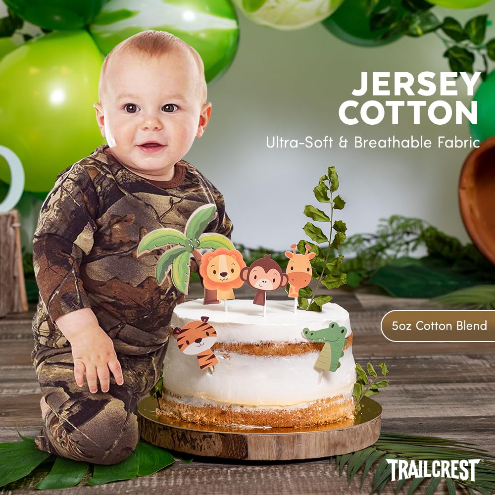 TrailCrest by Treel Infant - Toddler Cotton Camo Long Sleeve T-Shirt and Long Pants Set, 18-24 Months, Camo