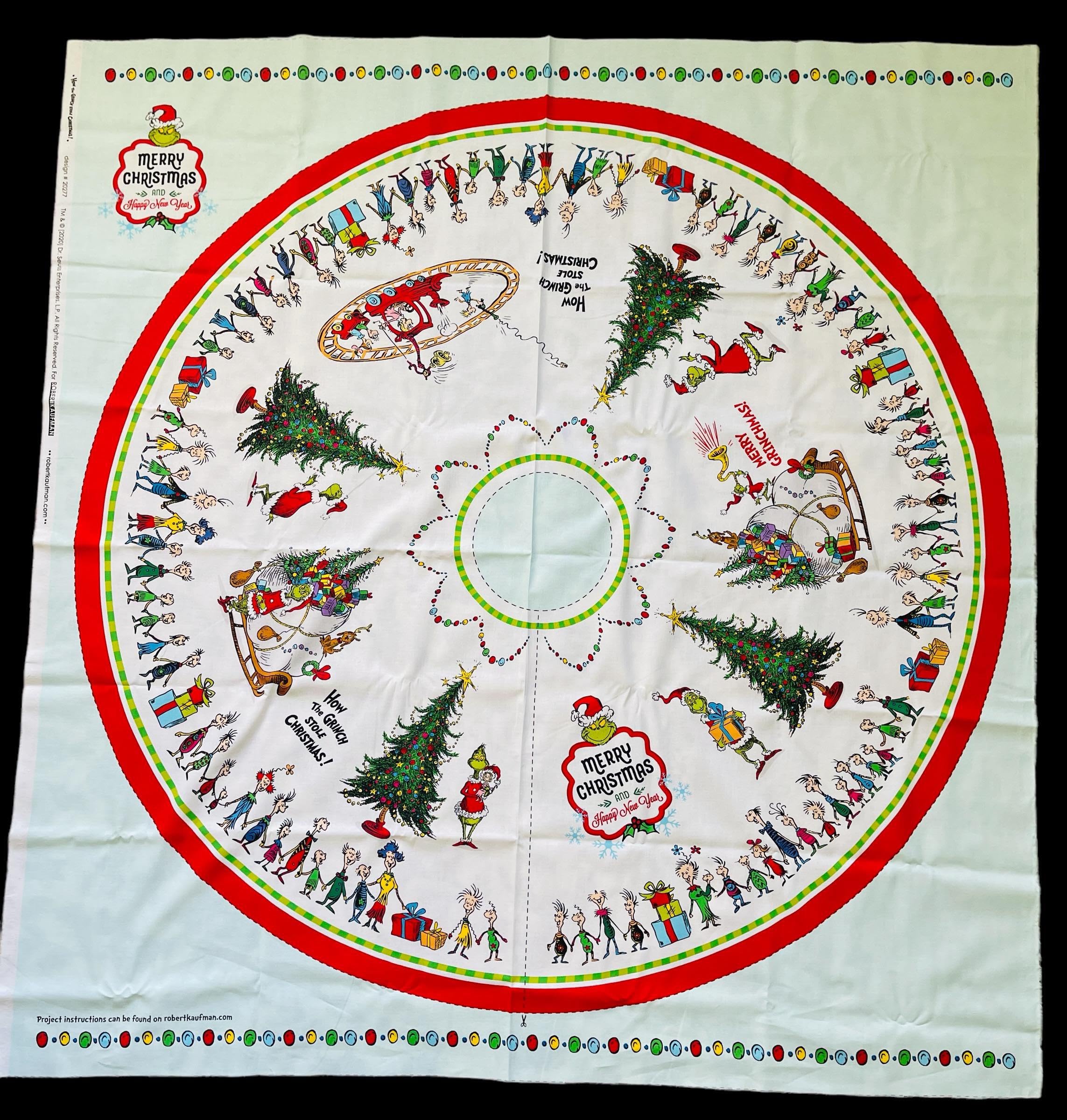 Robert Kaufman Fabrics How The Grinch Stole Christmas Tree Skirt Panel