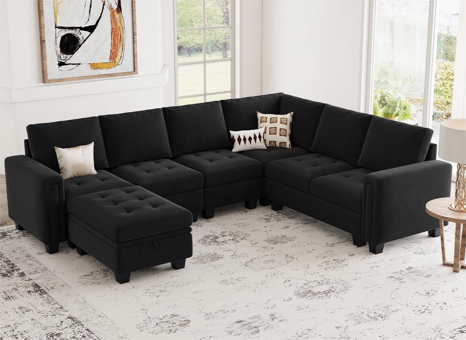 Belffin Single Seat Module for Modular Sectional Sofa Black