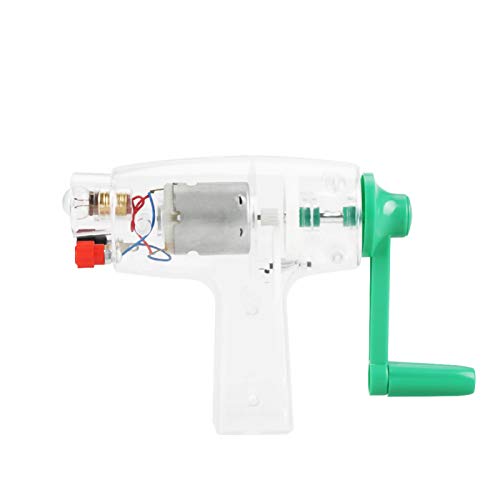 Cryee Handheld Electricity Generator Hand Crank Driven Electric Generator Model, Mechanical Emergency Power Supply Generator Experiment Toy DIY Manual Crank Generator for Home School Display