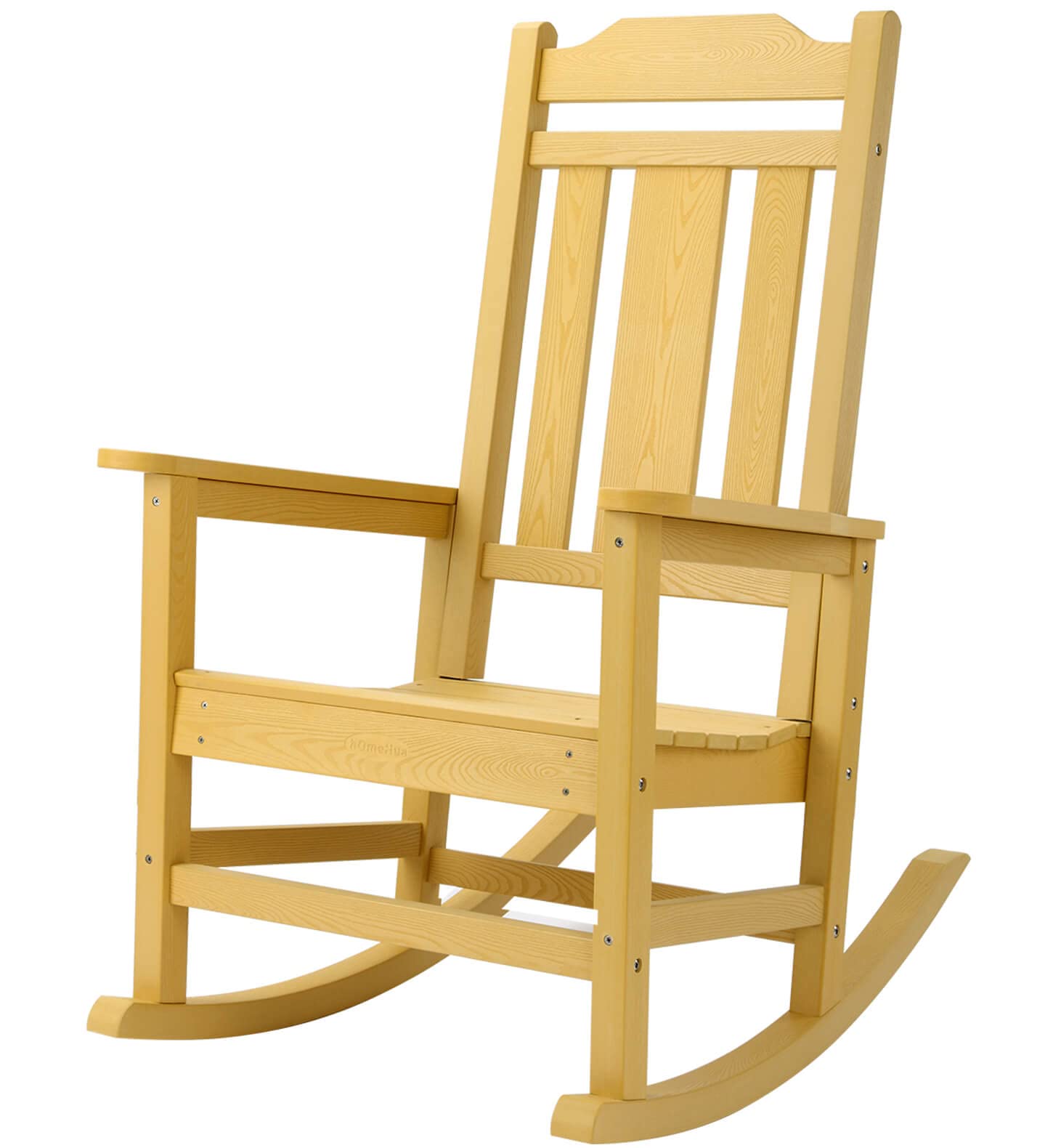 hOmeHua Patio Rocking Chair, All Weather Resistant Outdoor Indoor Fade-Resistant Patio Rocker Chair，Stable Durable Smooth Rocking, Comfortable Easy to Maintain, Load Bearing 350 lbs - Yellow