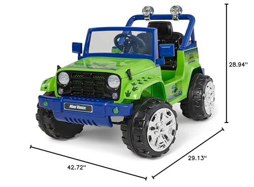 Kid Trax 4x4 Tracker Electric Ride On Toy, 3-5 Years Old, 6 Volt, Max Weight 60 lbs, Dino Tracker Green