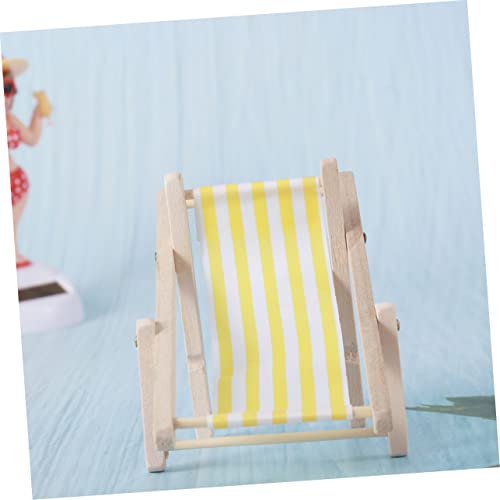 Homoyoyo 2pcs Deck Chair Model Mini Folding Chair Decorative Outdoor Decor Outdoor Tables and Chairs Mini Deck Chair Mini Foldable Recliner Mini Furniture Simulation Recliner Model Green