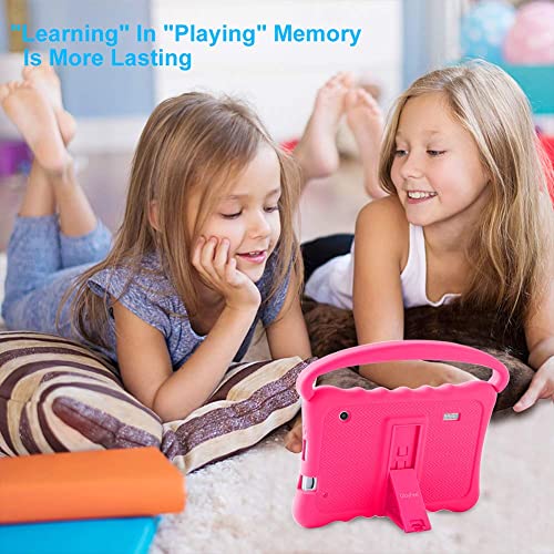 Kids Tablet 7 Toddler Tablet for Kids Edition Tablet for Toddlers 32GB with WiFi Dual Camera googple Plays Netflix YouTube Children’s Tablets Android 10 Parental Control Shockproof Case (Rose Red)