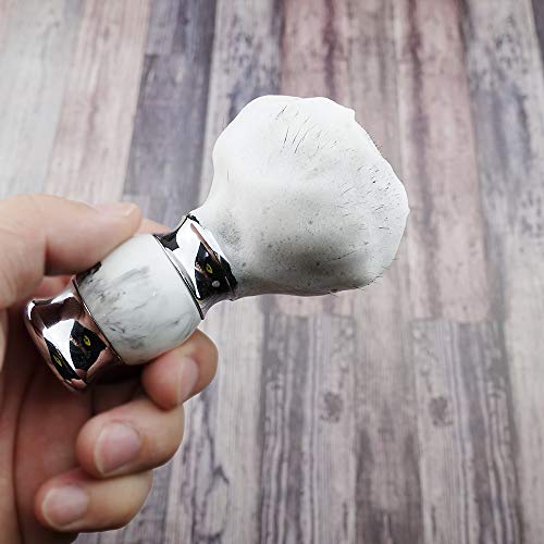 Bicrops Badger Hair Shaving Brush For Gentleman Wet Shave, Smooth Resin Best Gift For Men (Marble Teaxture)