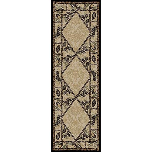 Rustic Lodge Wooded Pine Cone 8x10 Area Rug, 7'10x9'10