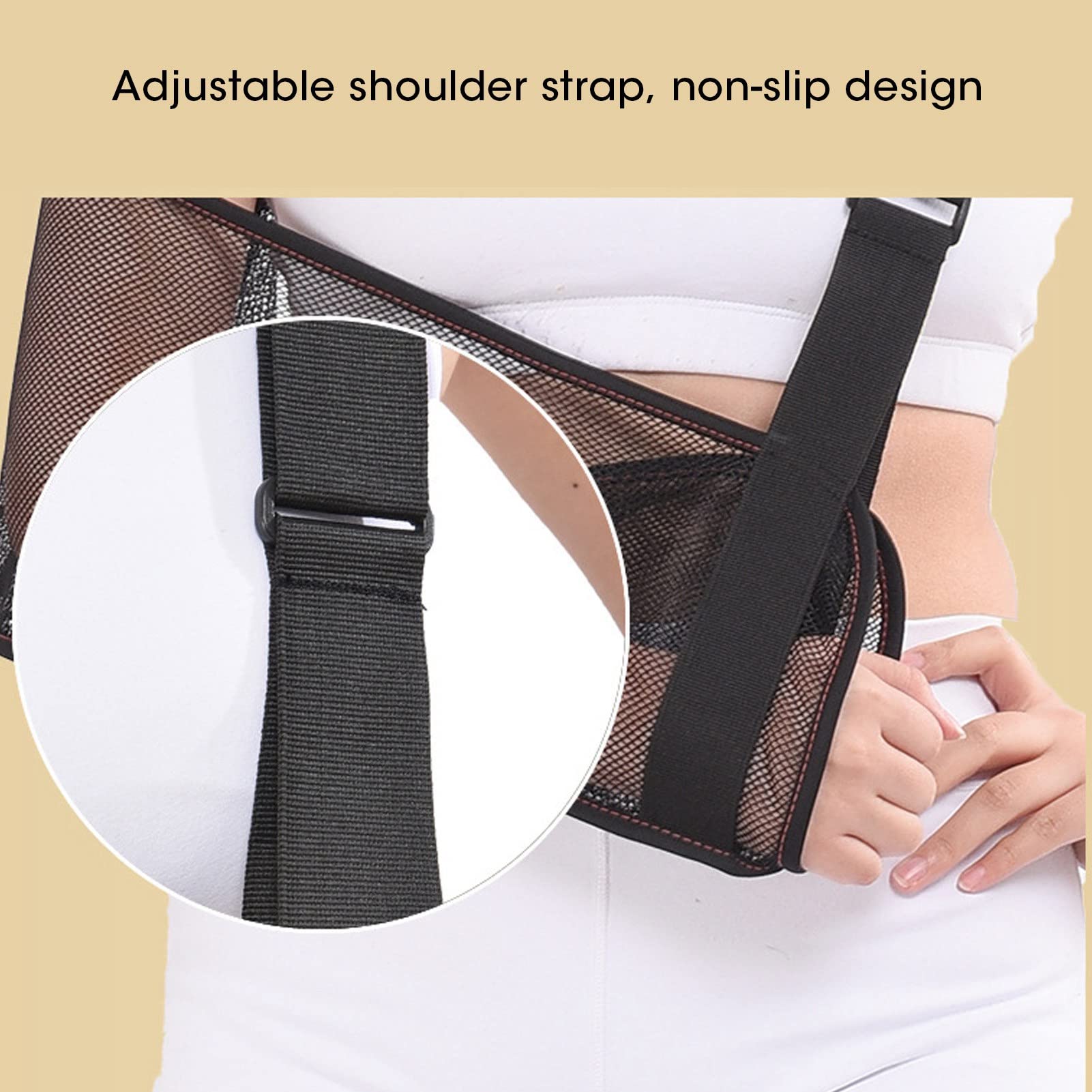 Arm Sling, Mesh Shoulder Sling, Adjustable Shoulder Immobilizer Pain Relief Arm Support Brace for Men Women Right Left Arm Shoulder Wrist