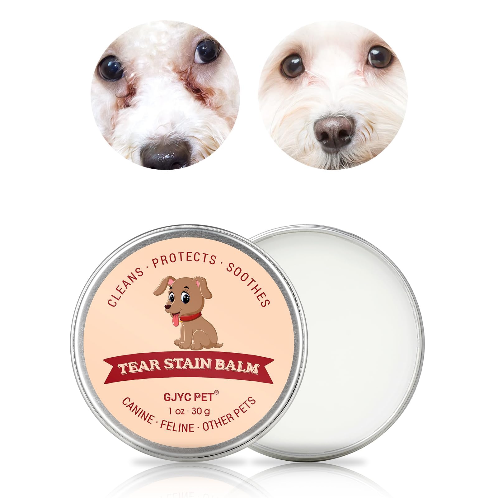 Tear Stain Remover for Dogs 1oz - Dog Tear Stain Remover for White Dogs, Pet Eye Cleaner, Dog Eye Care for Tear Stains, Dog Eye Booger Remover, Cat Tear Stain Remover, Eye Stain Remover for White Fur