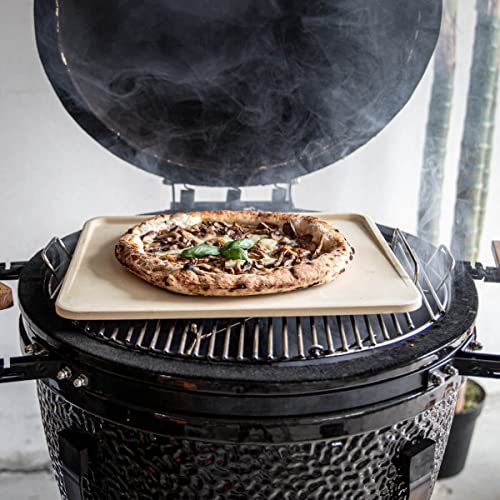 Boska Pizza Stone Plate Deluxe - Best for Oven, BBQ, and Grill - Natural Non-Toxic and Non-Stick Surface - Thermal Shock Resistant Cooking Stone - Heavy Duty Ceramic Cookware