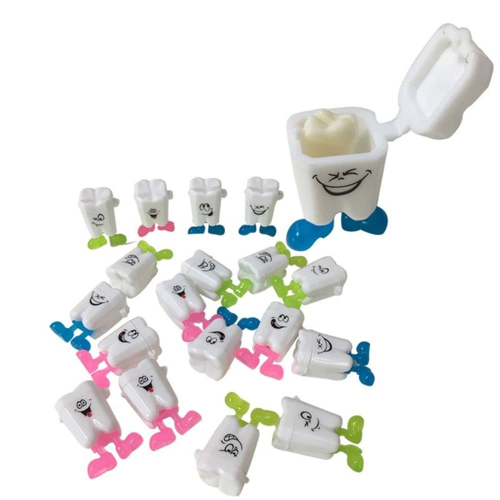 CHDHALTD 5Pcs Baby Tooth Box, Cute Cartoon Kids Teeth Organizer, Plastic Milk Teeth Storage Box Save Collect Case for First Tooth Mini Gift