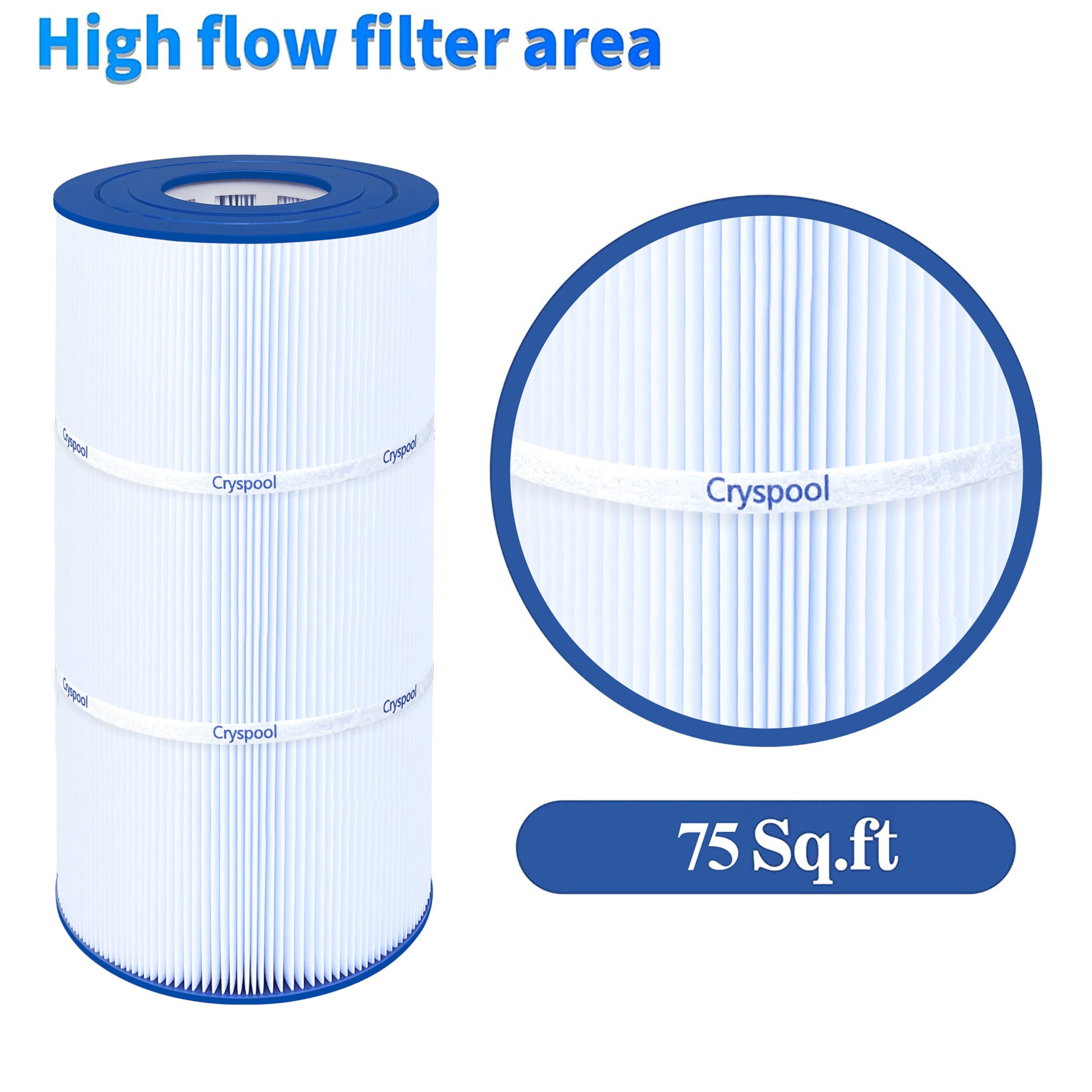 Cryspool Pool Filter Compatible with CX760RE, C751, Clearwater II 75, Pro Clean 75, PA76, C-8411, FC-1255, 75 sq.ft, 1 Pack