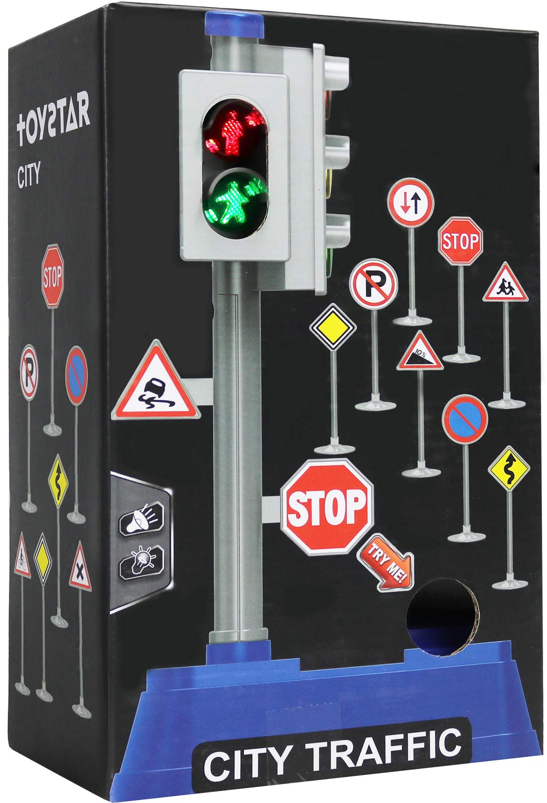 Kiddie Play Traffic Signs and Crosswalk Light Signal Toys for Kids (12pcs)