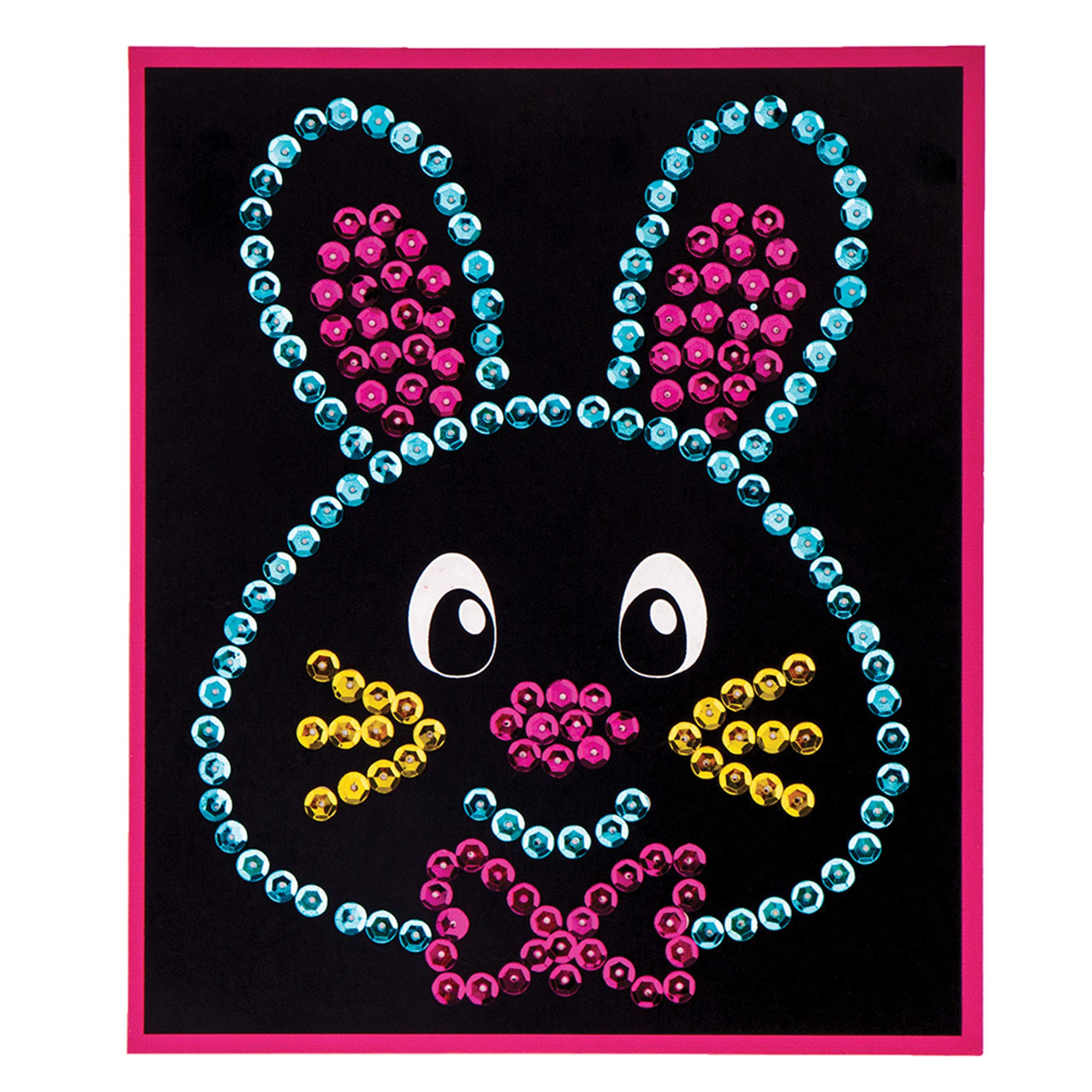 Baker Ross AT529 Easter Sequin Craft Picture Kits - Pack of 5, Assorted Easter Templates for Sequin Stickers Childrens Arts and Crafts