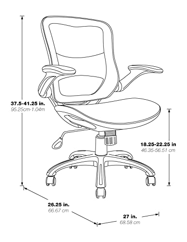 Office Star Riley Ventilated Manager's Office Desk Chair with Breathable Mesh Seat and Back, Black Base with Black
