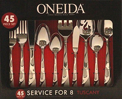 Oneida Tuscany 45-Piece Flatware Set, Service for 8, Silver