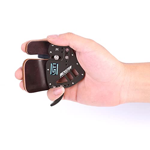 BICASTER ASA Finger Tabs Cowhide Face+Aluminum Plate for Olympic Recurve (Small, Right Handed)