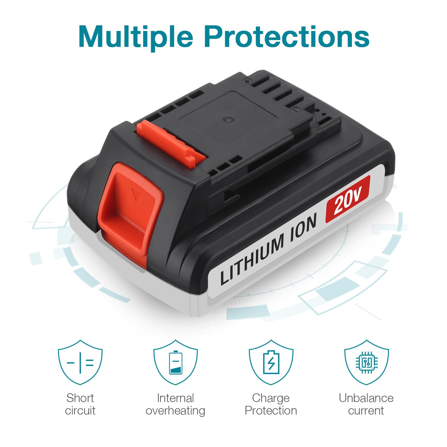 UTRBATT 3.6Ah 20V Replacement Battery Compatible with Black & Decker 20v Max LBXR20 LB20 LBX20 LBX4020 Extended Run Time Cordless Power Tools Series 2Pack