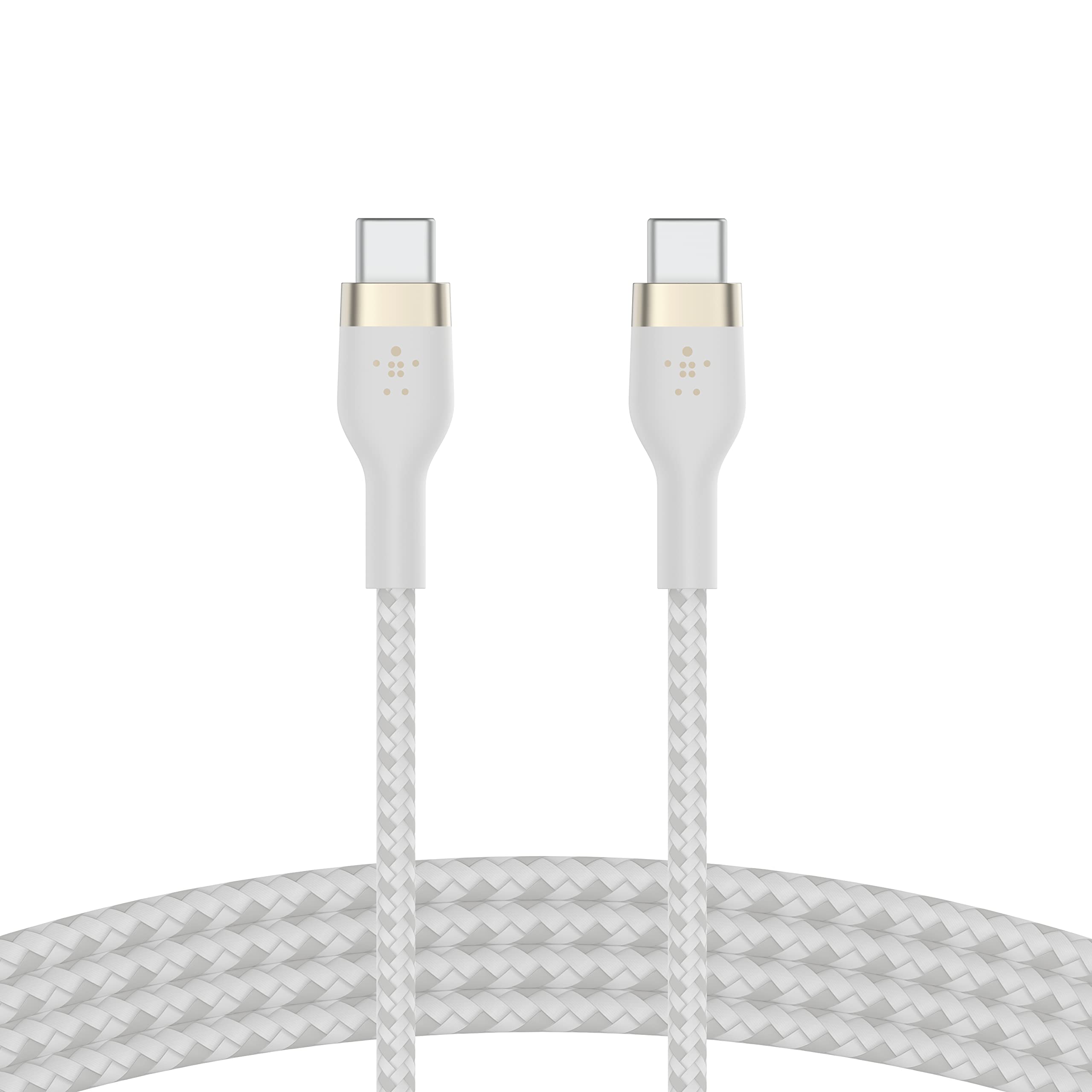 Belkin 25W USB-C Wall Charger and Braided USB-C to USB-C Charging Cable Bundle for iPhone 15 Series, iPad Pro, Galaxy S23 Series