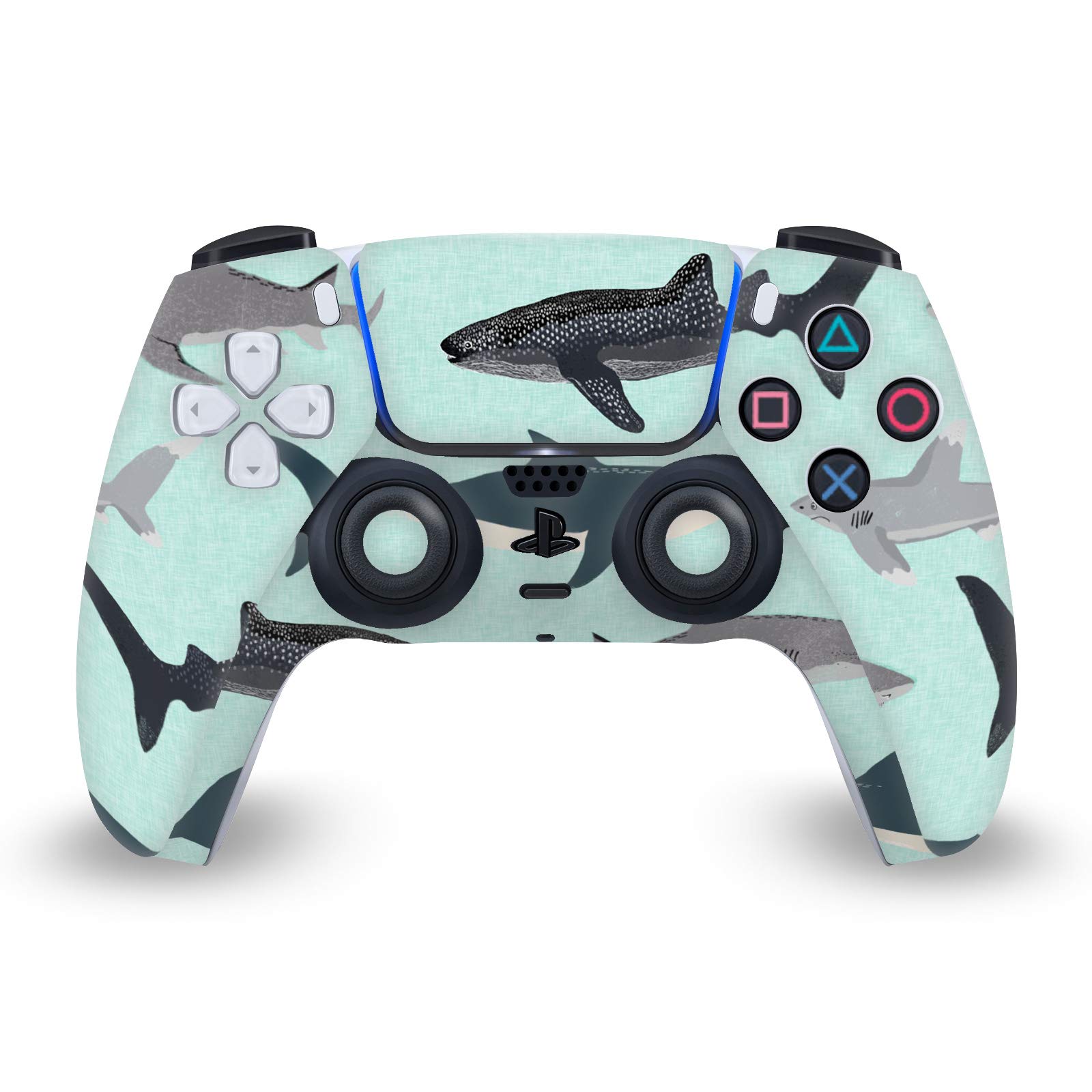 Head Case Designs Officially Licensed Andrea Lauren Design Sharks Art Mix Vinyl Faceplate Sticker Gaming Skin Decal Cover Compatible With Sony PlayStation 5 PS5 DualSense Controller