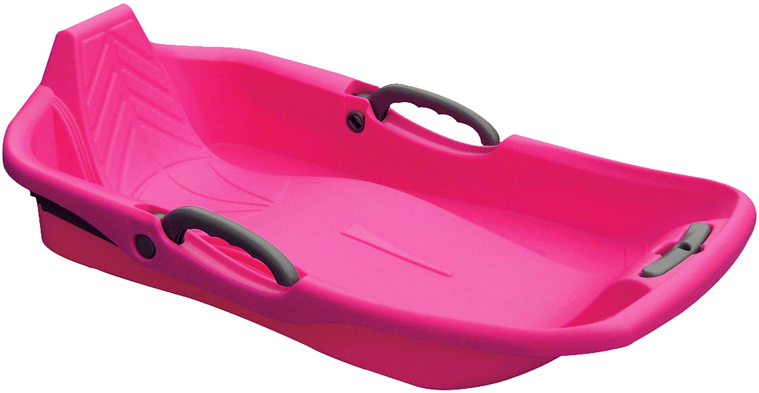 BELLI Pink Plastic Toboggan, Snow Sled, 1 seat with Brake & Handle Cord, for Kids BE80320