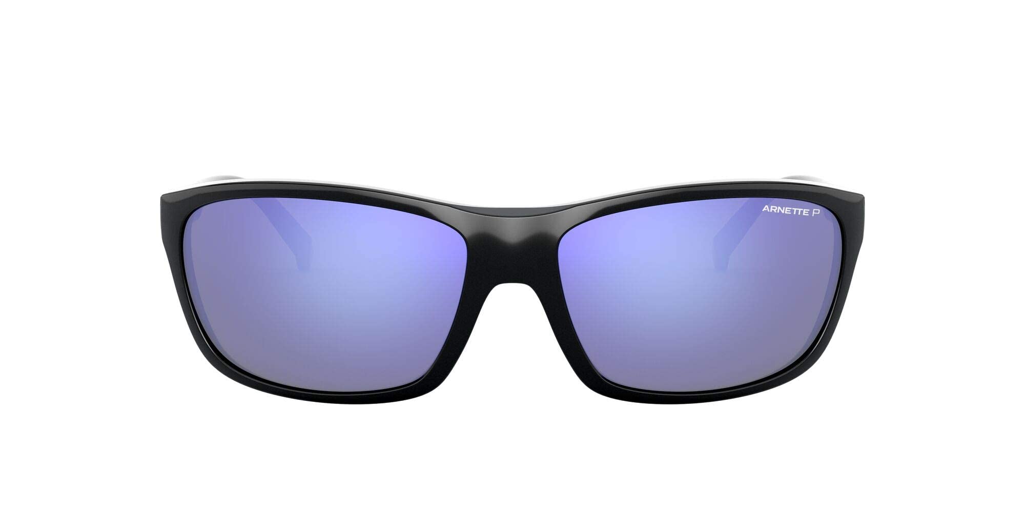 ARNETTE Unisex Sunglasses Shiny Black Frame, Grey-Black Lenses, 63MM