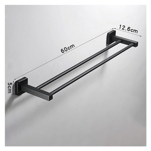 Towel Racks Wall Mounted Towel Rails,Bath Double Towel Storage Rack Towel Bar Space Aluminum Towel Rod for Bathroom or Kitchen, Bathroom Hardware/50Cm (Size : 60Cm)