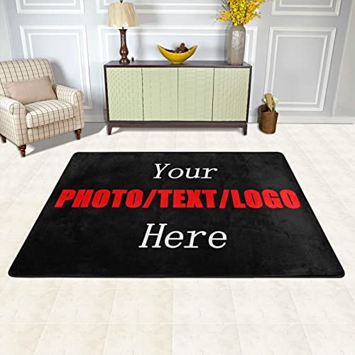 Custom Personalized Rug with Your Own Logo Image Text Photo,Custom Area Carpet Anti Slip Washable Decorative Door Mat for Office Home Bedroom Living Room,36 x 24 in