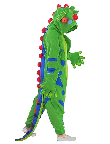 ofodoing Lizard Onesie Adult Animal One-piece Pajamas Cosplay Homewear Sleepwear Jumpsuit Costume for Women Men