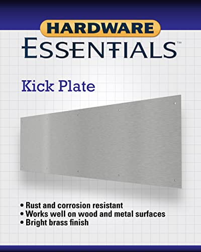 Hardware Essentials 852737 Aluminum Non-Magnetic, Screw-In, Door Kick Plate 8" x 34" Anodized Aluminum Finish 