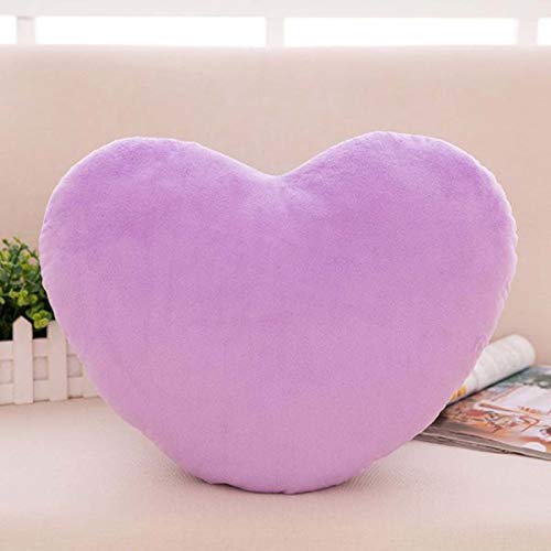 Cute Plush Pillow Fluffy Heart Throw Pillow, Valentines Day Decor Heart Shape Cushion Toy Throw Pillows Gift for Friends/Children/Girls (Purple)