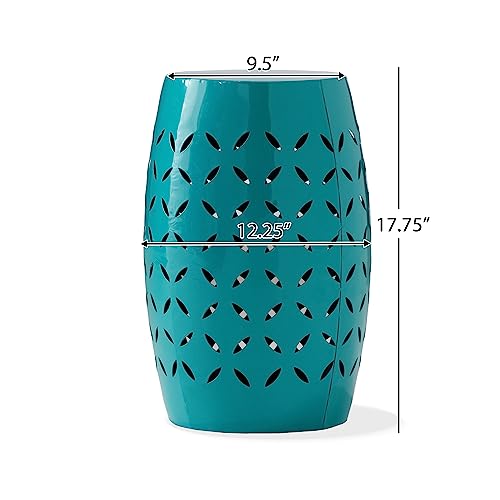 Christopher Knight Home Lilac Outdoor 12" Iron Side Table, Teal
