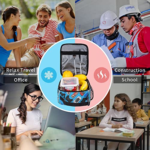 Gbuzozie Video Game Controller Background Lunch Bag Insulated Portable Reusable Gaming Theme Lunch Box With Zipper For Women Men Picnic Beach